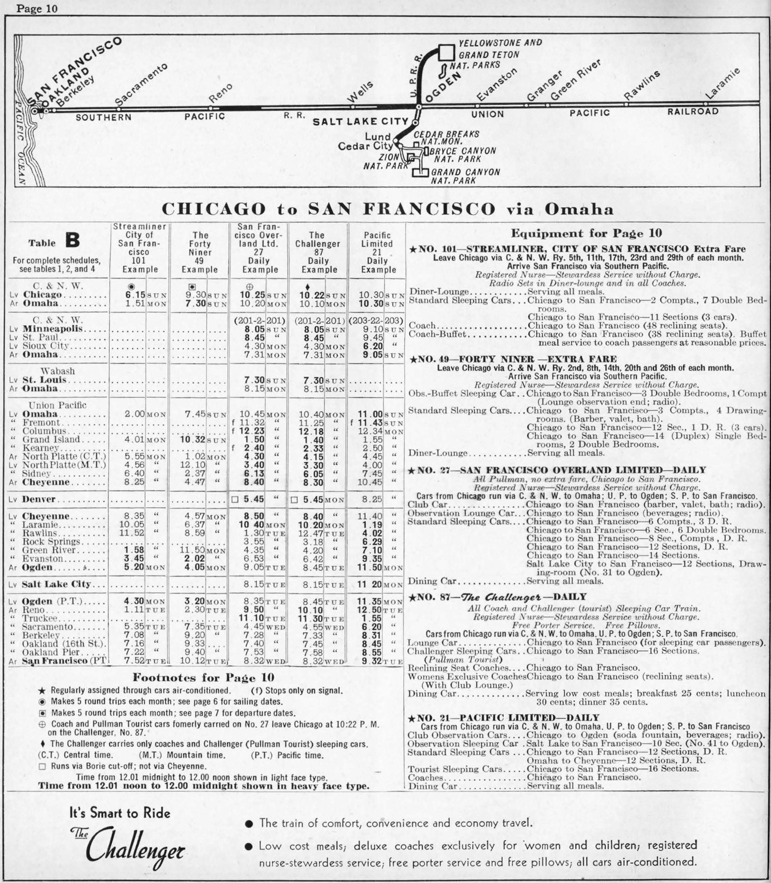 Union Pacific's "49er" (Train): 4-8-2, Consist, Schedule